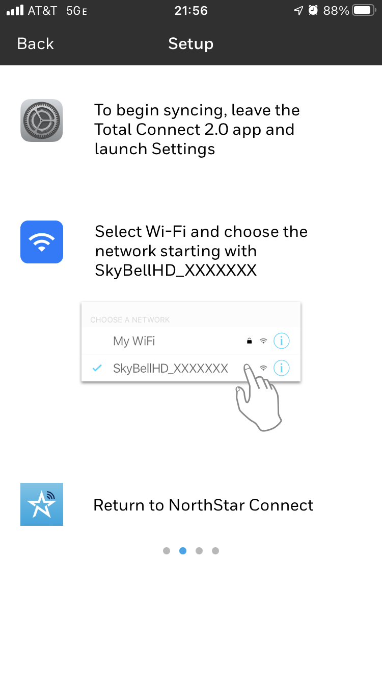 Skybell Setup - iOS (iPhone) - NorthStar Connect or Total Connect 2.0