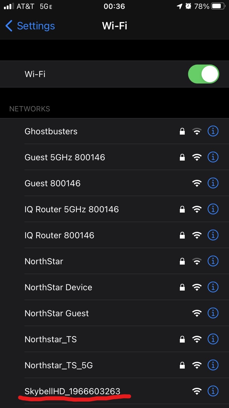 Skybell Setup - iOS (iPhone) - NorthStar Connect or Total Connect 2.0