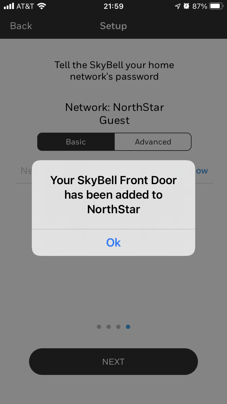 Skybell Setup - iOS (iPhone) - NorthStar Connect or Total Connect 2.0